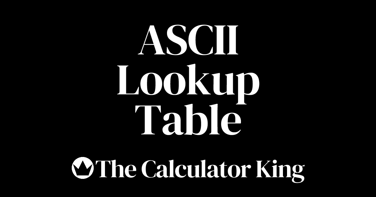 Ascii Table Character Codes Html Hex Decimal And Binary 8616