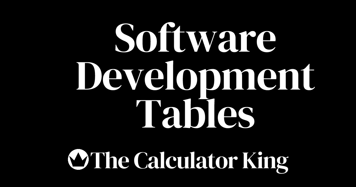 Software Development Reference Tables | TheCalculatorKing.com